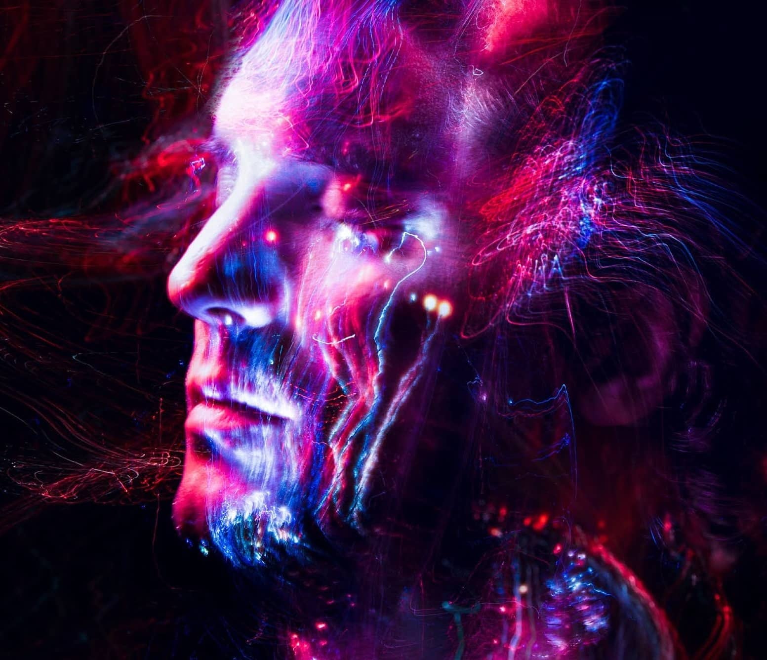 Abstract light-painted portraits