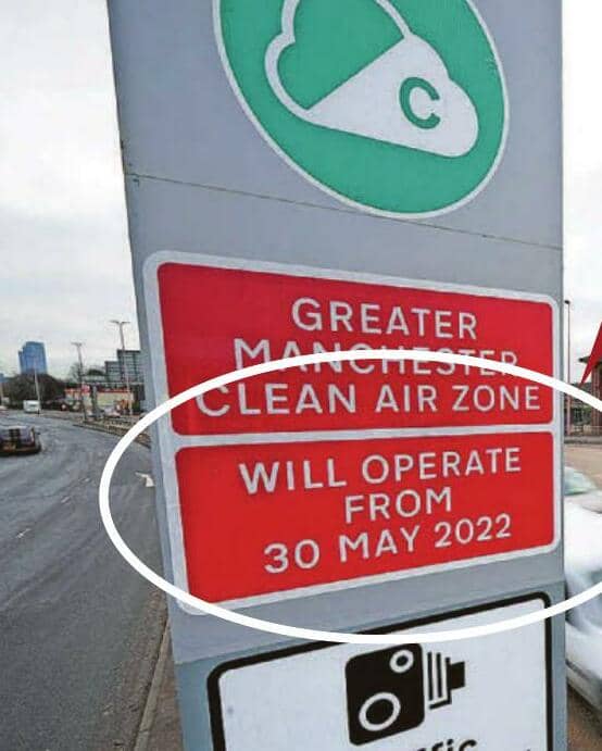 Stickers to be placed on all 1,194 Clean Air Zone signs | Manchester ...