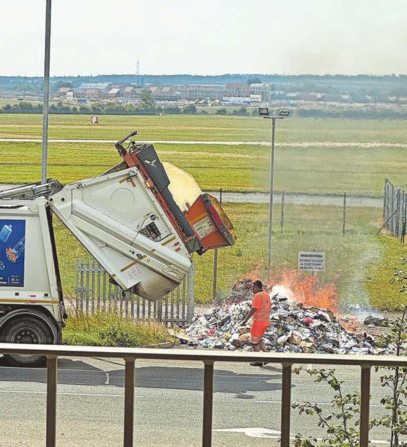 'Explosive' bin lorry fire causes city's airport to be closed ...