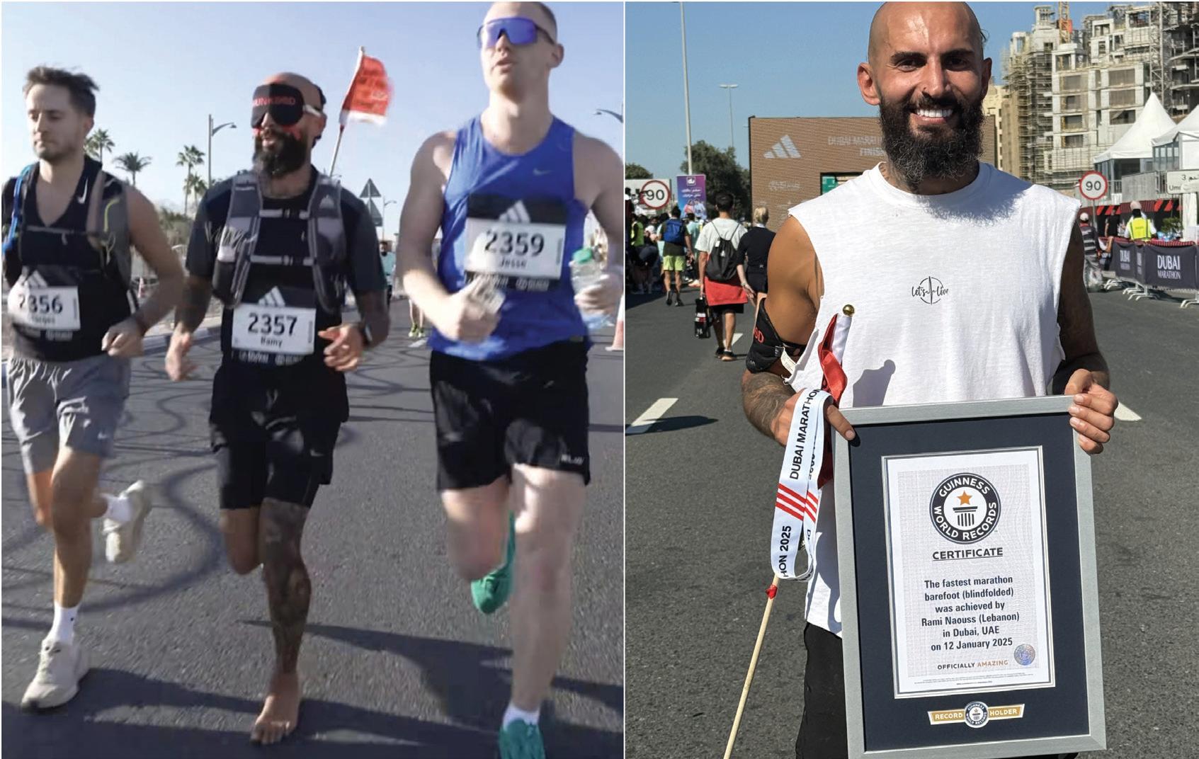 Expat runs marathon blindfolded and barefoot, sets world record ...