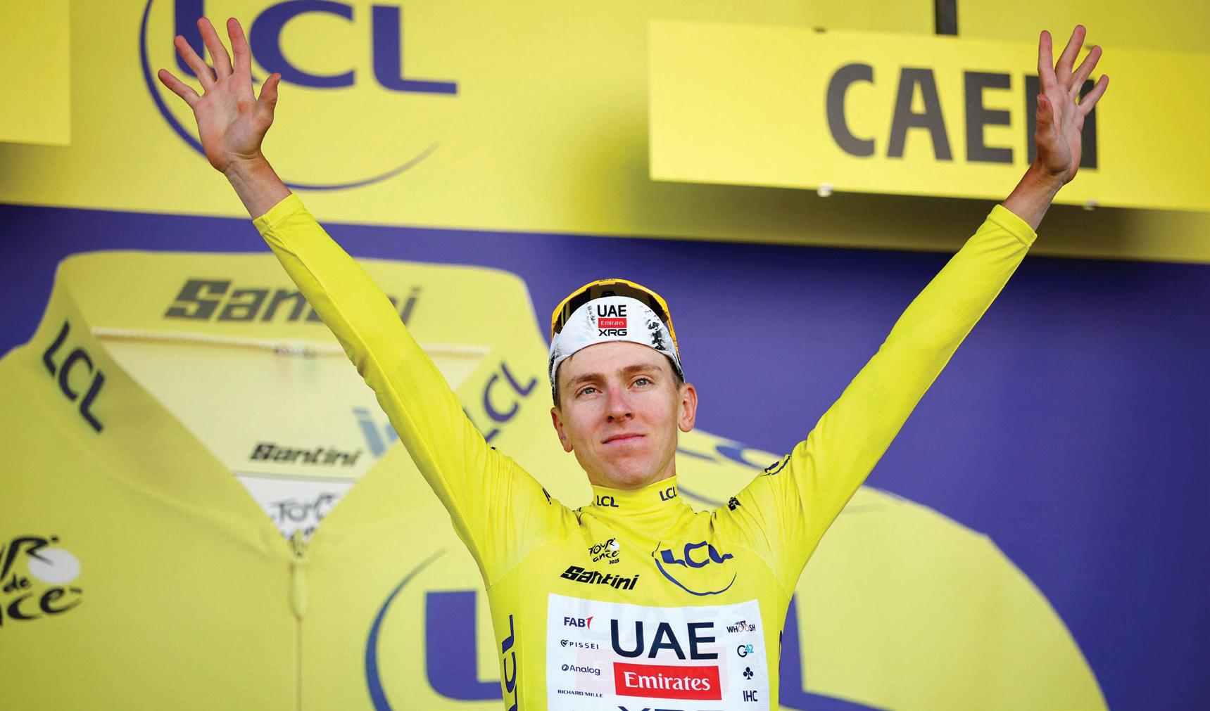 UAE Team Emirates' Pogacar takes yellow jersey as Evenepoel wins fifth ...